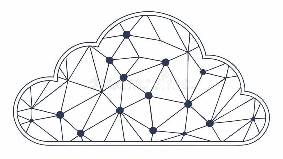 Abstract Cloud with Geometric Lines, Modern Tech or Data Concept ...