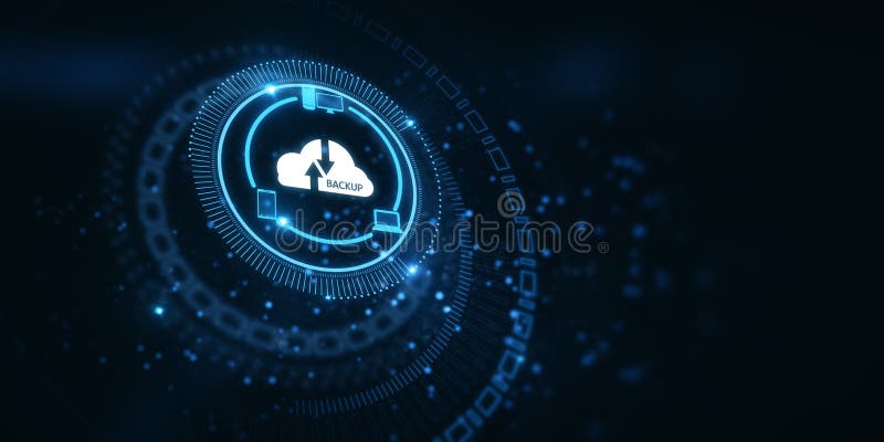 Abstract Cloud Hologram on Blurry Dark Background. Cloud Computing, Big ...