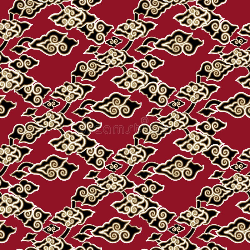 Cloud Batik Textile Design Pattern 059 Stock Vector - Illustration of fabric, printing: 256491713