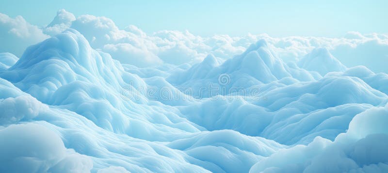 Abstract Cloud Landscape, Pastel Blue and White Background with Soft ...