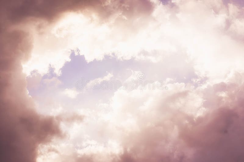 Abstract Cloud Overcast in the Lighting in the Sky Evening Time Stock ...