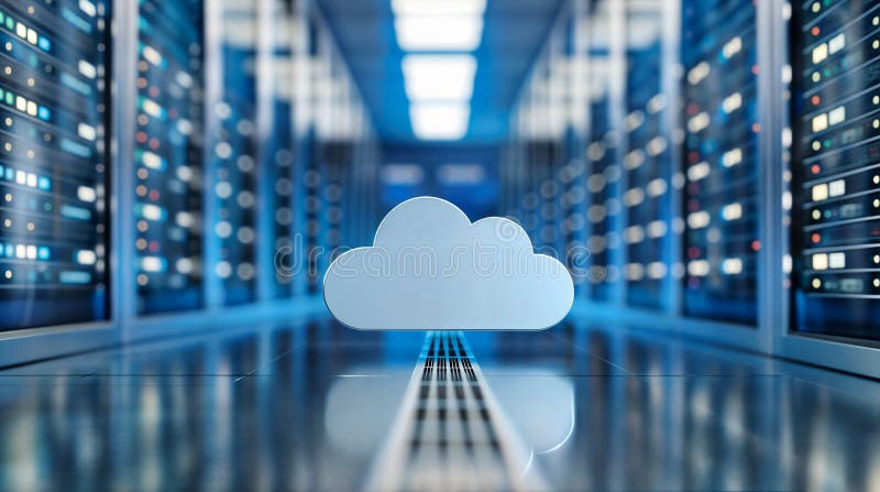 Abstract Cloud in a Server Room, Visualization of Cloud Computing Stock ...