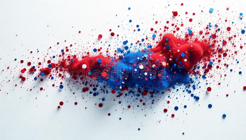 Abstract Cloud Shape with Red and Blue Powder Explosion Stock Photo ...