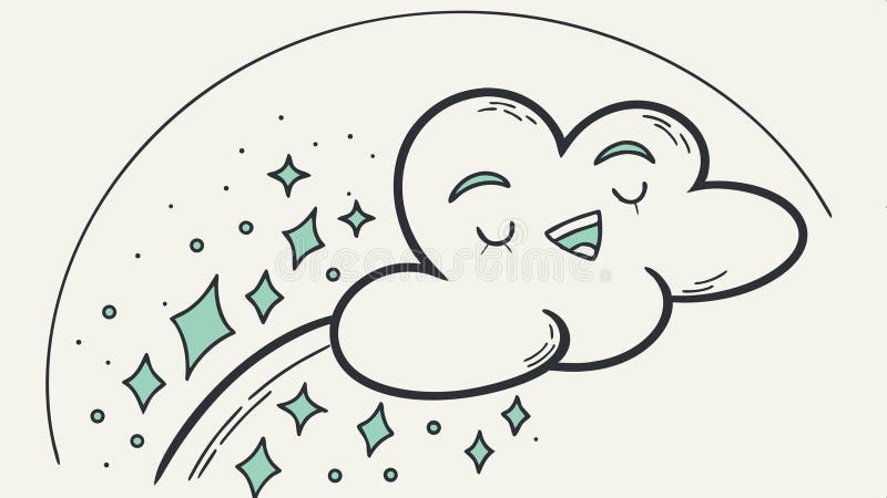 Abstract Cloud with Sparkles, Magic Dreams Weather Illustration Graphic ...