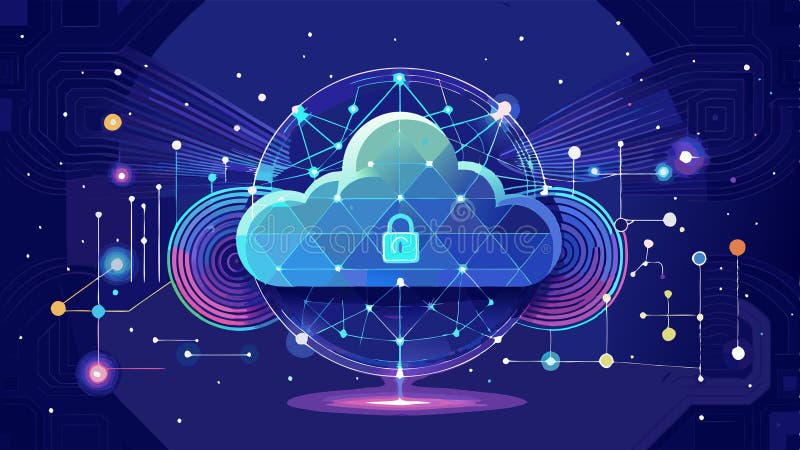 Abstract Cloud Technology Security Form of a Starry Sky Internet, Data ...
