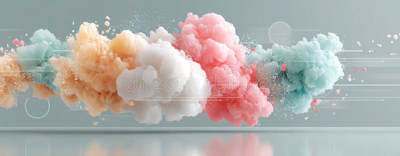 Abstract Cloud Technology Visualized As Liquid Vapor Transforming into ...