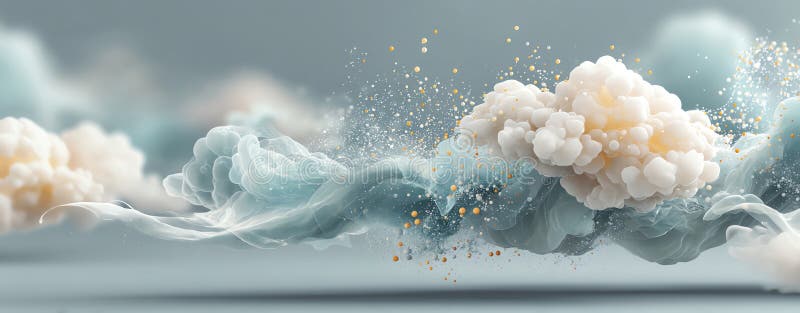 Abstract Cloud Technology Visualized As Liquid Vapor Transforming into ...