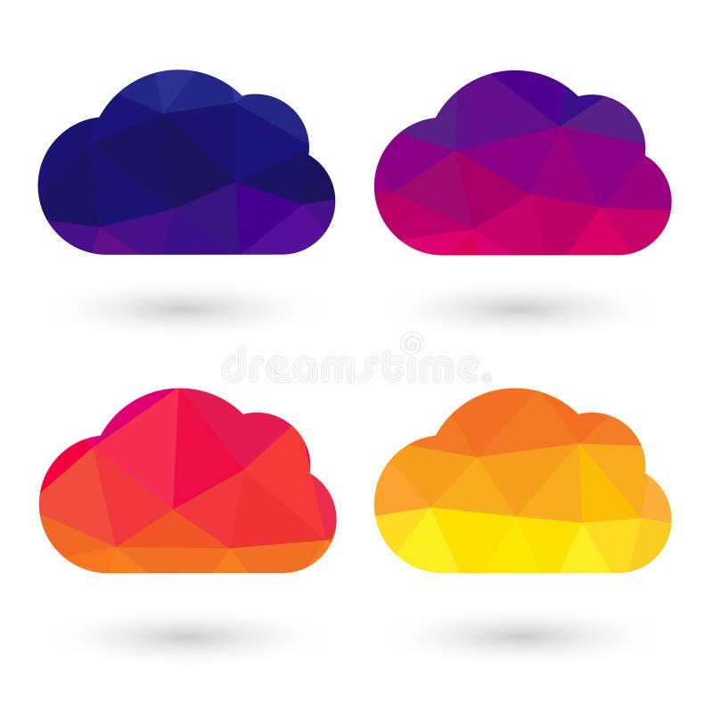 Abstract Cloud Triangle Colorful Geometric Stock Vector - Illustration ...