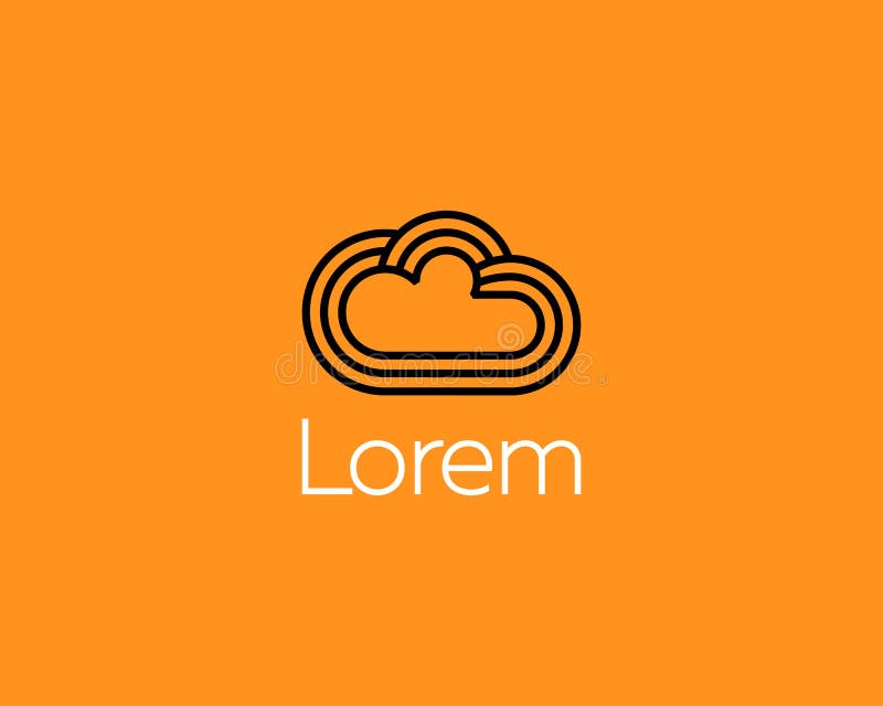 Abstract Cloud Vector Logotype. Data Storage Download Weather Line Icon ...