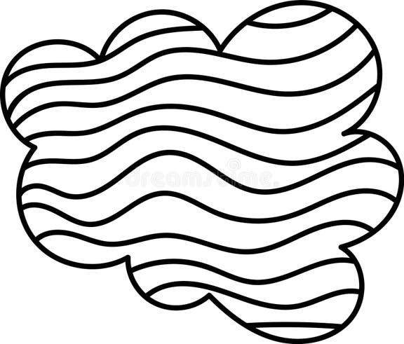 Abstract Cloud with Wavy Lines Stock Vector - Illustration of wave ...