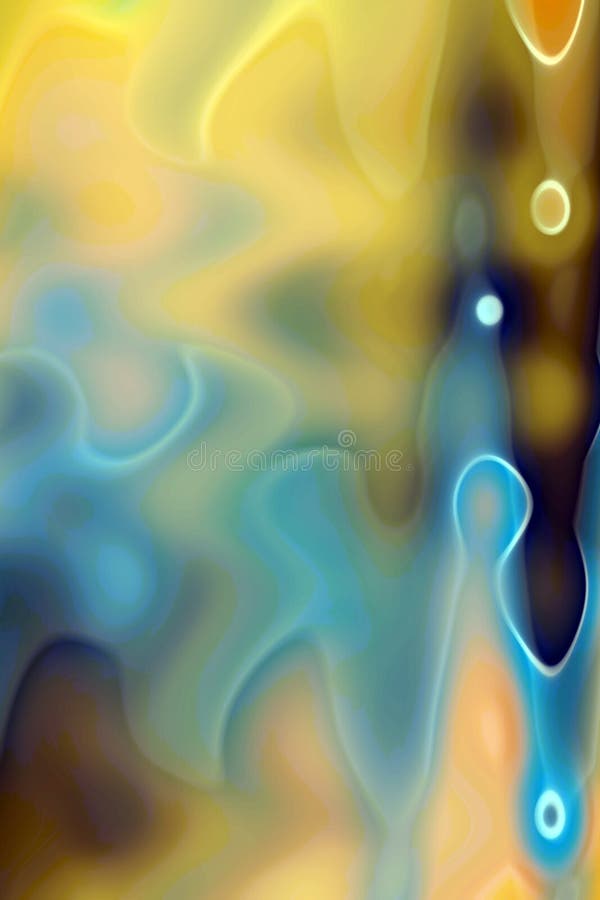 Abstract Clouded Pastel Yellow Blue Background, Psychedelic Pattern ...