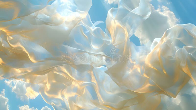 Abstract Clouds with Soft Light and Flowing Fabric Textures Stock ...
