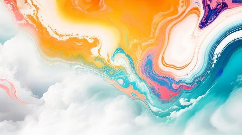 Abstract Clouds in Translucent Colors Create a Modern Patterned Marble ...