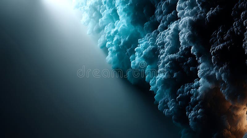 Abstract Cloudscape with Dramatic Lighting in Shades of Blue and Gray Elegant Stock Illustration ...