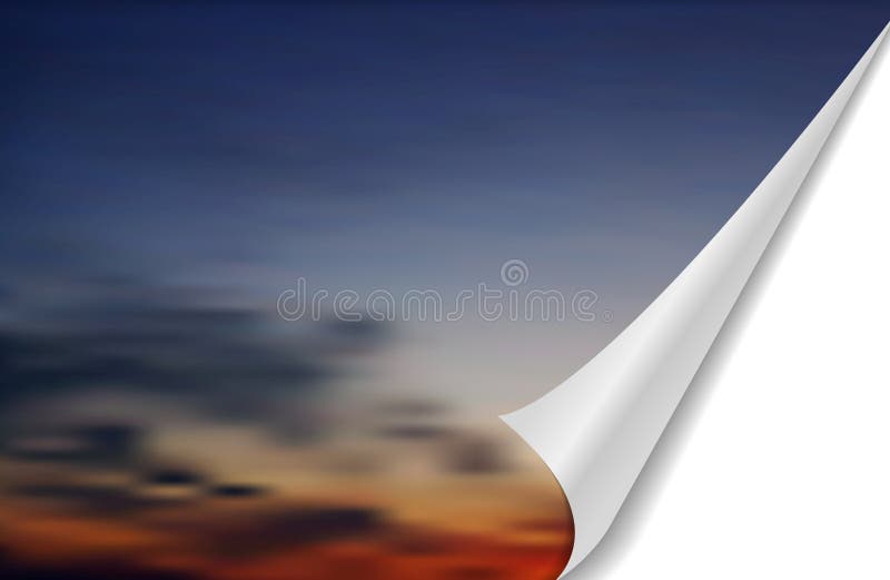 Abstract Cloudscape with Folded Edge Stock Vector - Illustration of ...