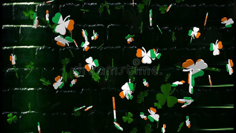 Abstract Clover Leaves on a Green Wall Stock Video - Video of leaf ...