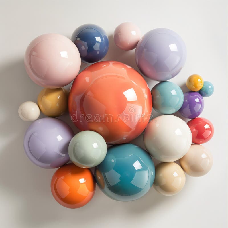 Abstract Cluster of Multicolored Spheres Stock Photo - Image of harmony ...