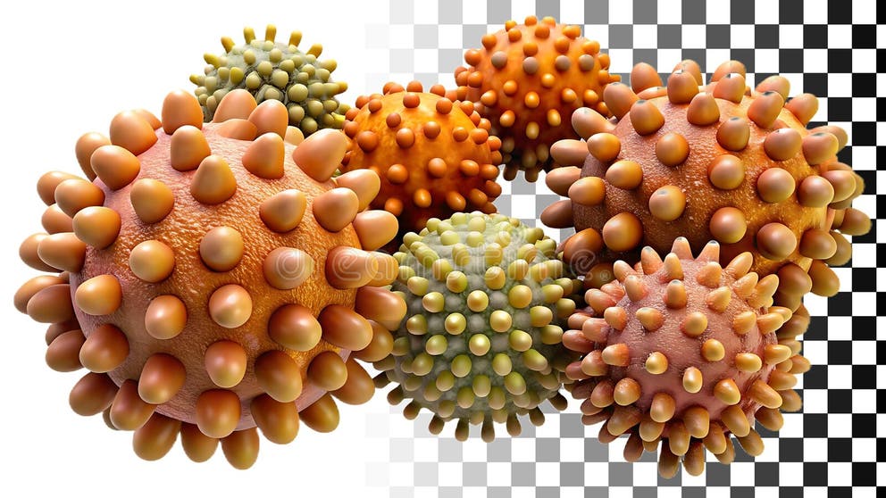 Abstract Cluster Spiky Orange Sphere Models Texture Group Png Transparent Image Generative AI ...