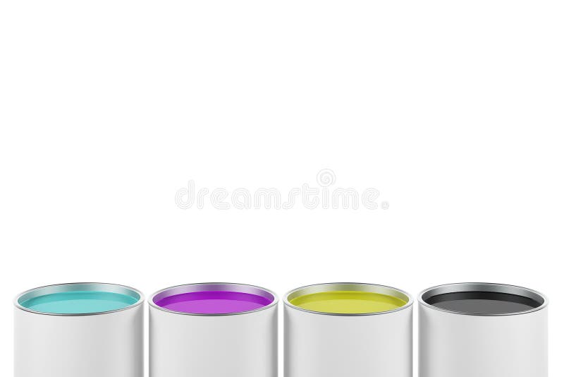 Abstract Cmyk Color Buckets with Free Space - Illustration Stock ...