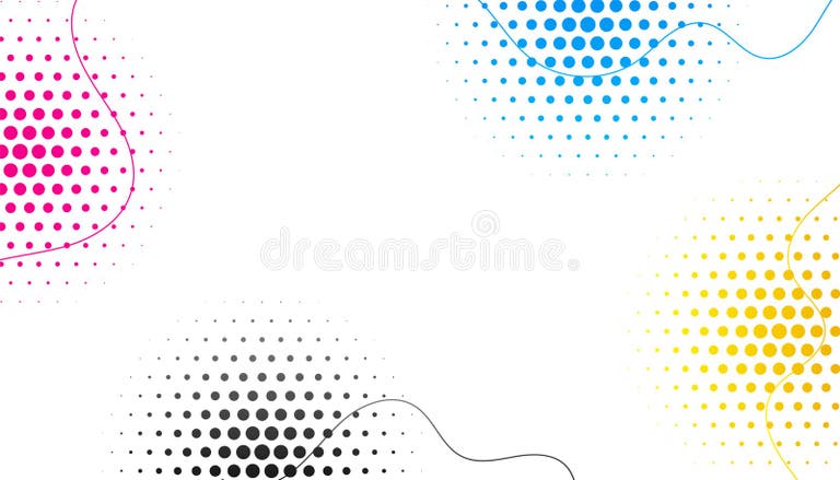 Abstract Cmyk Color Dotted Background with Halftone Effect Stock ...