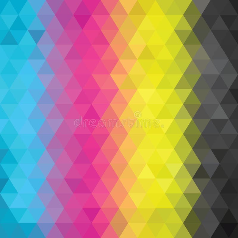 CMYK Color Profile. Abstract Triangle Flow - Twister In Cmyk Col Stock ...
