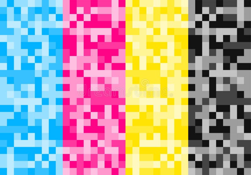 Abstract Cmyk Colors Pixel Pattern Backdrop Design Stock Vector ...