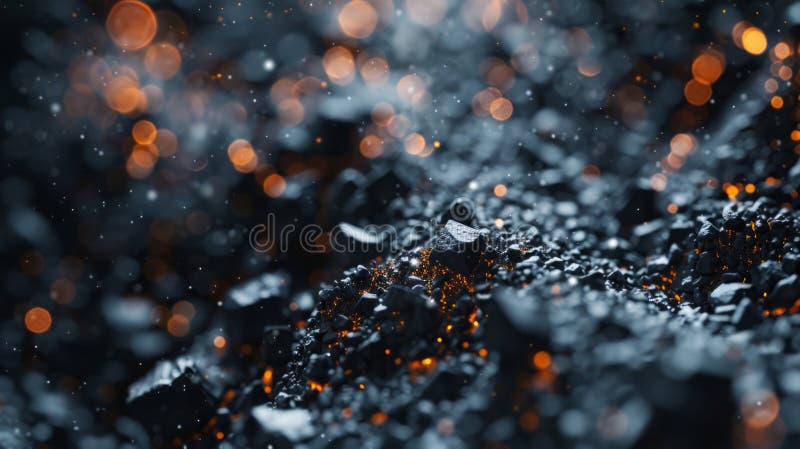 Abstract Coal Texture with Bokeh Lights Background. Digital Art ...