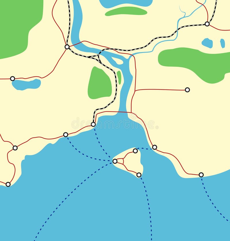 Abstract coastal map stock vector. Illustration of terrain - 362101992