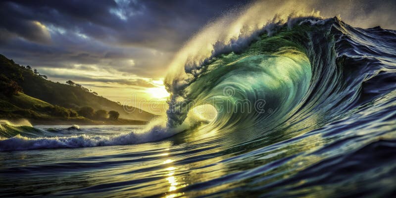 Abstract Coastal Wave Art a Visual Symphony of Ocean Waves Featuring ...