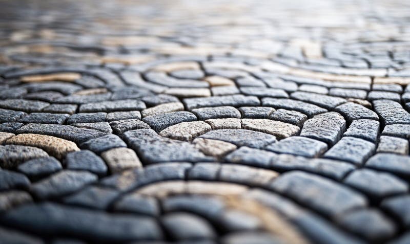 Abstract Cobblestone Pavement Displaying a Textured and Visually ...