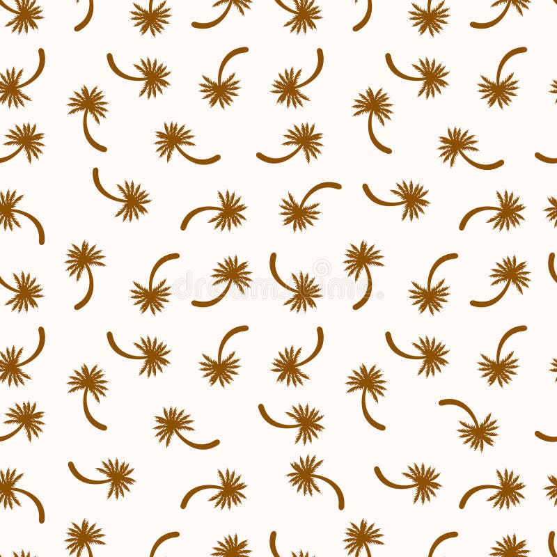 Abstract Coconut Palm Trees on Striped Background. Seamless Tropical ...