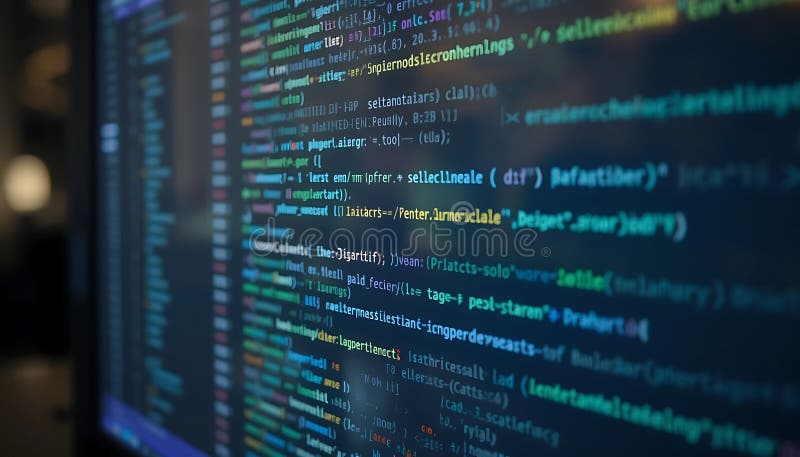 Abstract Code Stream: a Colorful Digital Art Display Stock Illustration ...