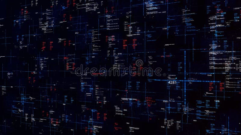 Abstract Coding Wall with Running Data, Seamless Loop. Animation Stock Illustration ...