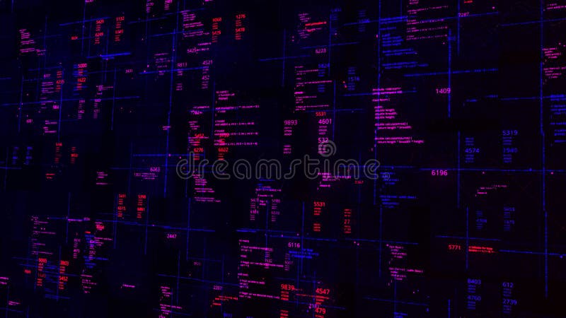 Abstract Coding Wall with Running Data, Seamless Loop. Animation Stock Footage - Video of ...