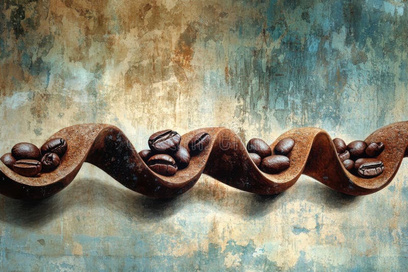 Abstract Coffee Art Featuring Coffee Beans and Spirograph Patterns on ...