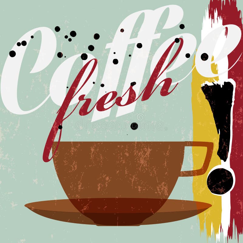 Abstract Coffee Background, Design Template with Paint Strokes and ...