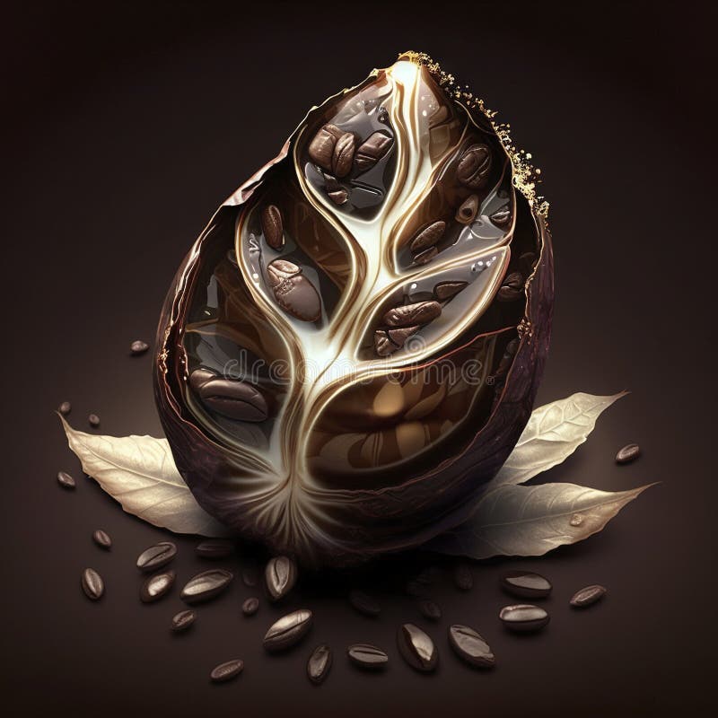 Abstract Coffee Bean. Generative AI Stock Illustration - Illustration ...