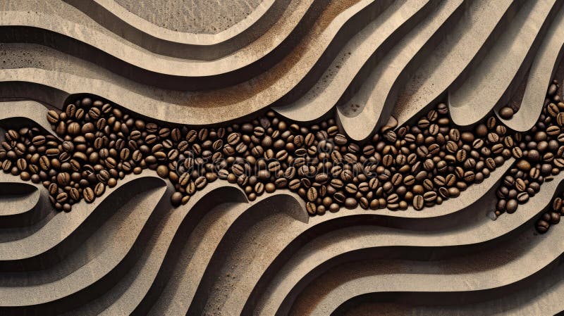Abstract Coffee Bean Flow on Layered Stone Textures Stock Photo - Image ...
