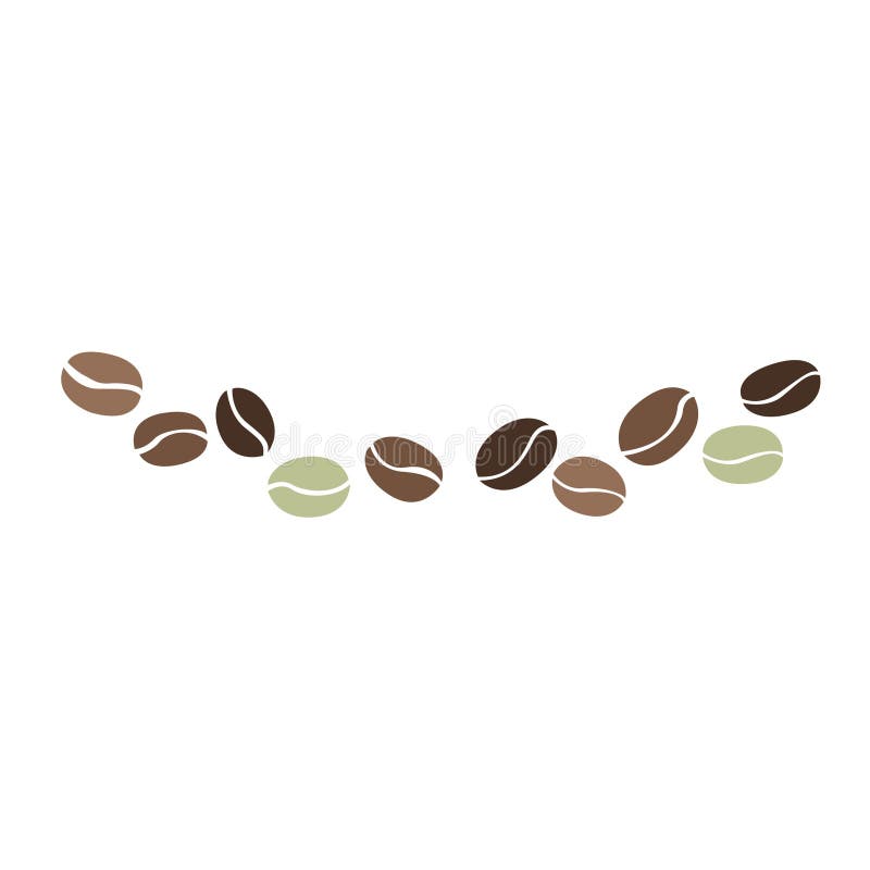 Abstract Coffee Beans Flat Design Border Illustration for Decoration on ...