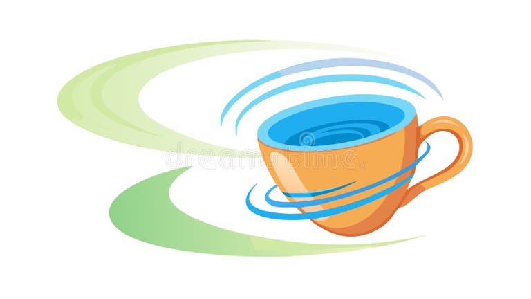 Abstract Coffee Cup with Dynamic Ripples, Artistic Fluidity, Vector ...