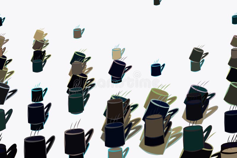 Abstract Coffee Cup Illustrations Background. Cafe, Texture, Canvas ...