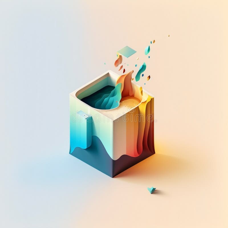 Abstract coffee cup stock photo. Image of isometric - 274443238