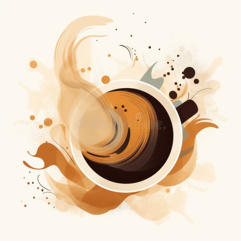 Abstract Coffee Cup with Steam for Print. Stock Illustration ...
