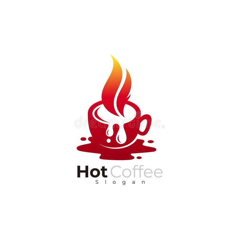 Abstract Coffee Logo and Fire Design Vector, Red Color Stock Vector ...