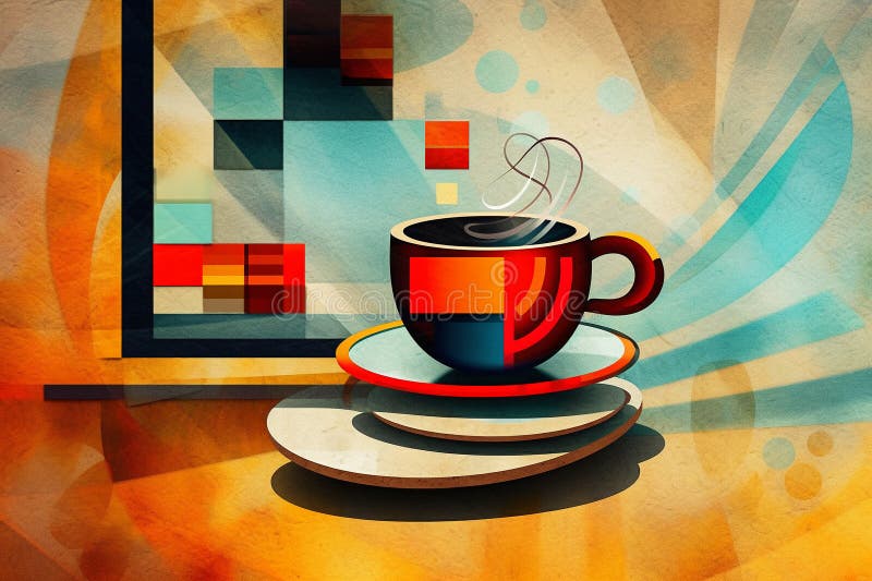 Abstract Coffee Poster. Generative Ai Stock Illustration - Illustration ...