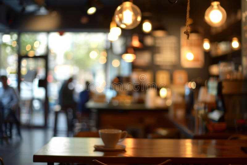 Abstract Coffee Shop Background with Blurred Cozy Interior and Soft ...