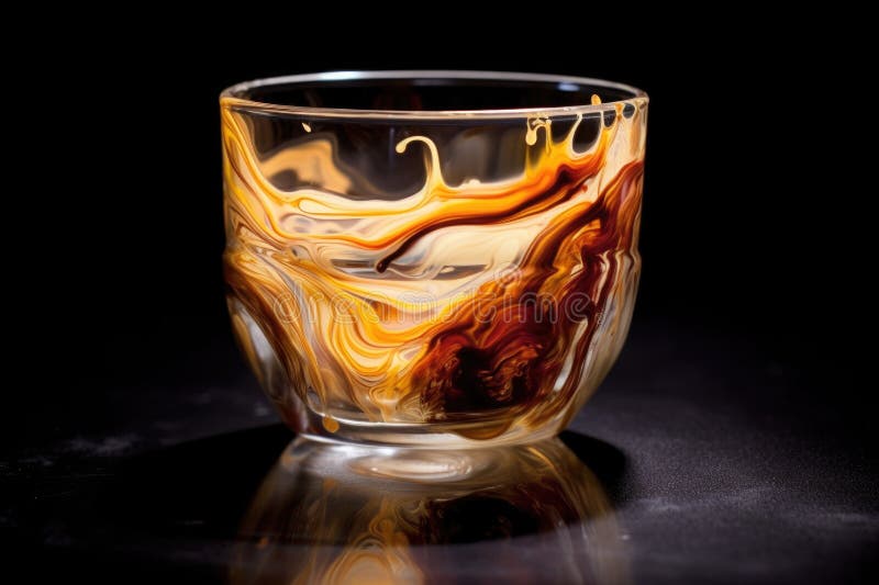 Abstract Coffee Swirls in a Clear Glass Cup Stock Illustration ...