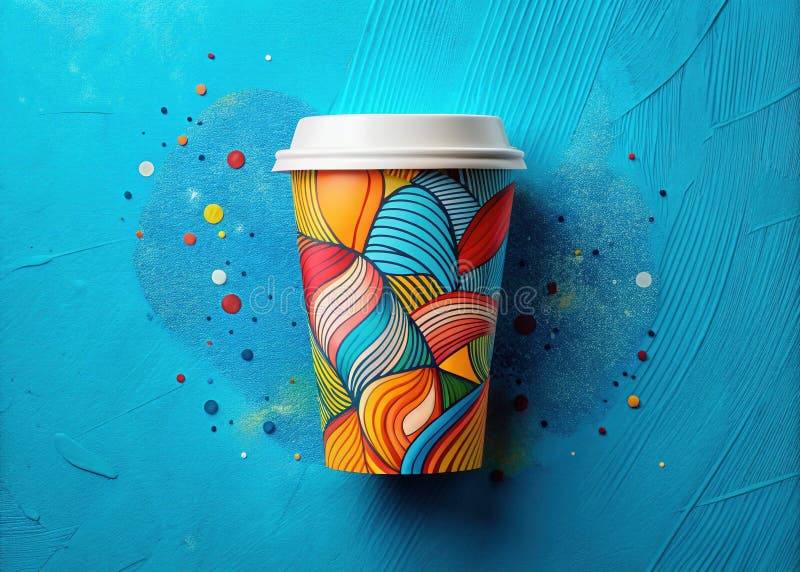Abstract Coffee TakeOut Poster Design a Contemporary Visual for Modern ...