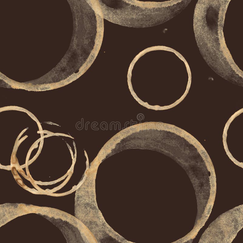 Abstract Coffee and Tea Stain Seamless Pattern on Dark Brown Background ...