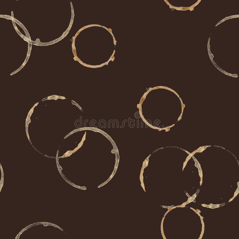 Abstract Coffee and Tea Stain Seamless Pattern on Dark Brown Background ...